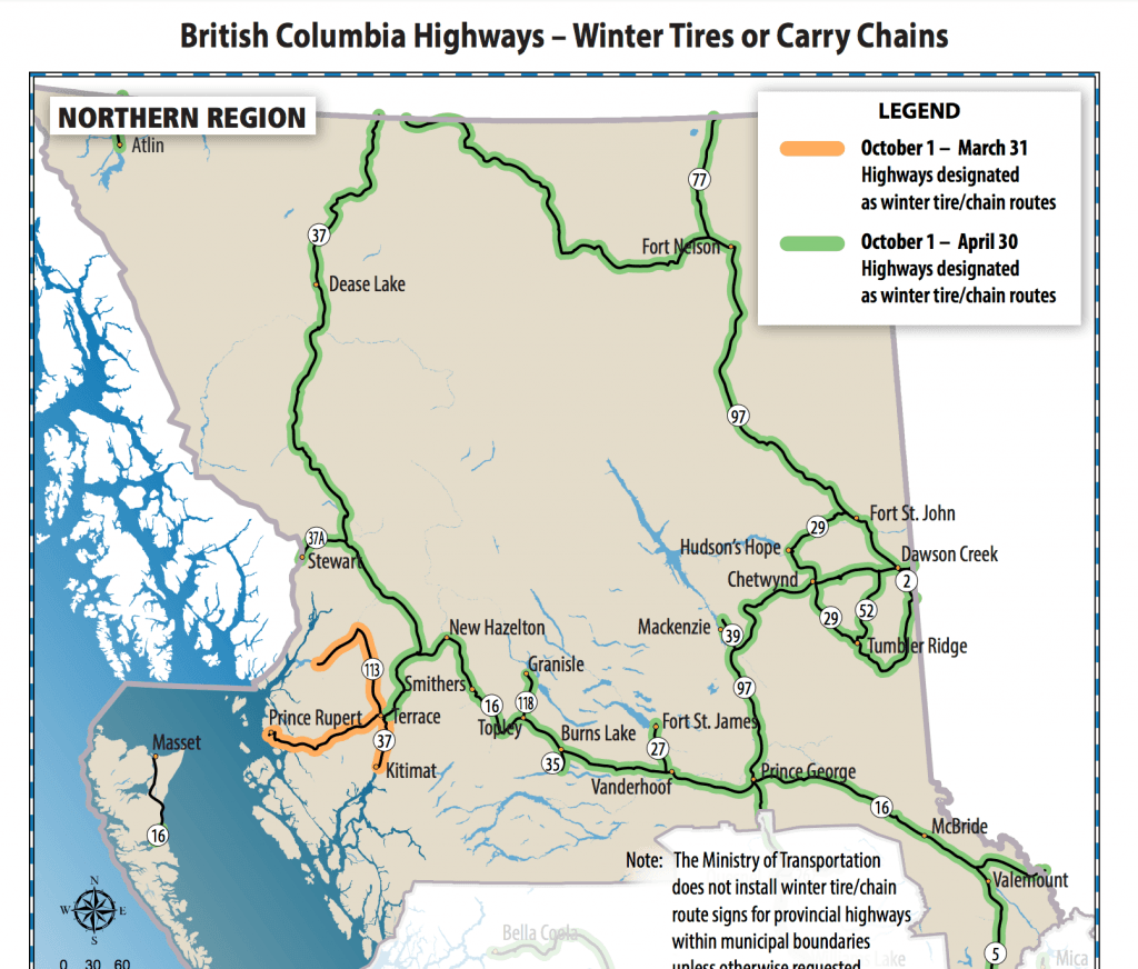 Winter Tires Required On BC Highways; $121 Fine If Drivers Ignore