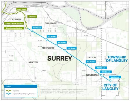 8 New Skytrain Stations Approved For the Surrey and Langley Extension