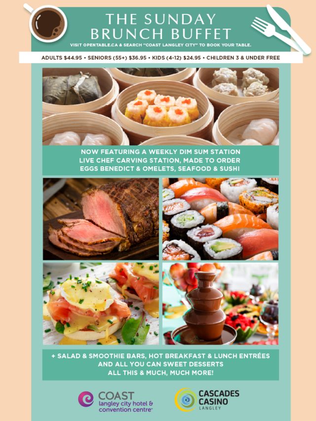 The Sunday Brunch Buffet at Coast Hotel Langley