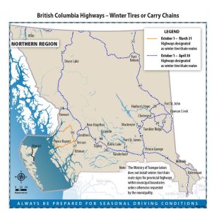 Winter Tires Required On These B.C. Highways Staring October 1